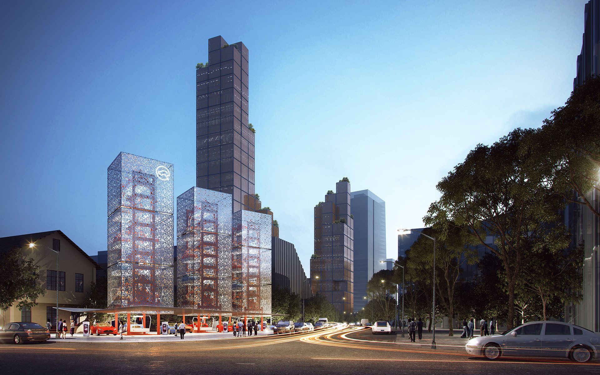Electric Car Charging Tower - ennead lab